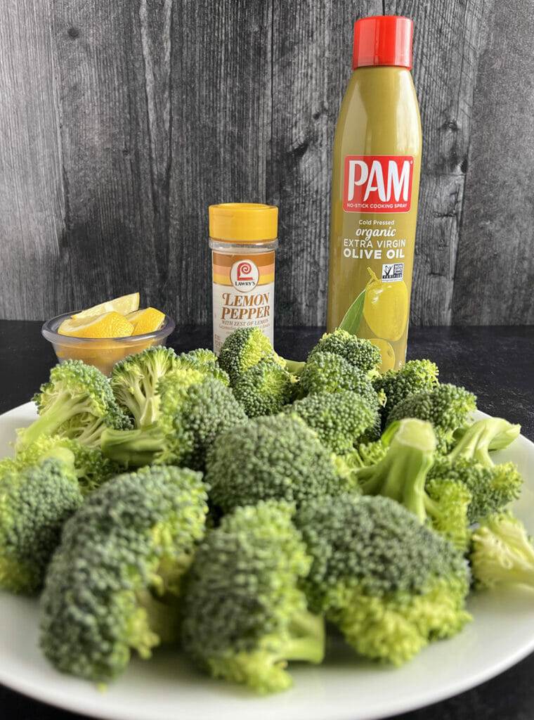 Air Fryer Roasted Lemon Pepper Broccoli - RecipeTeacher